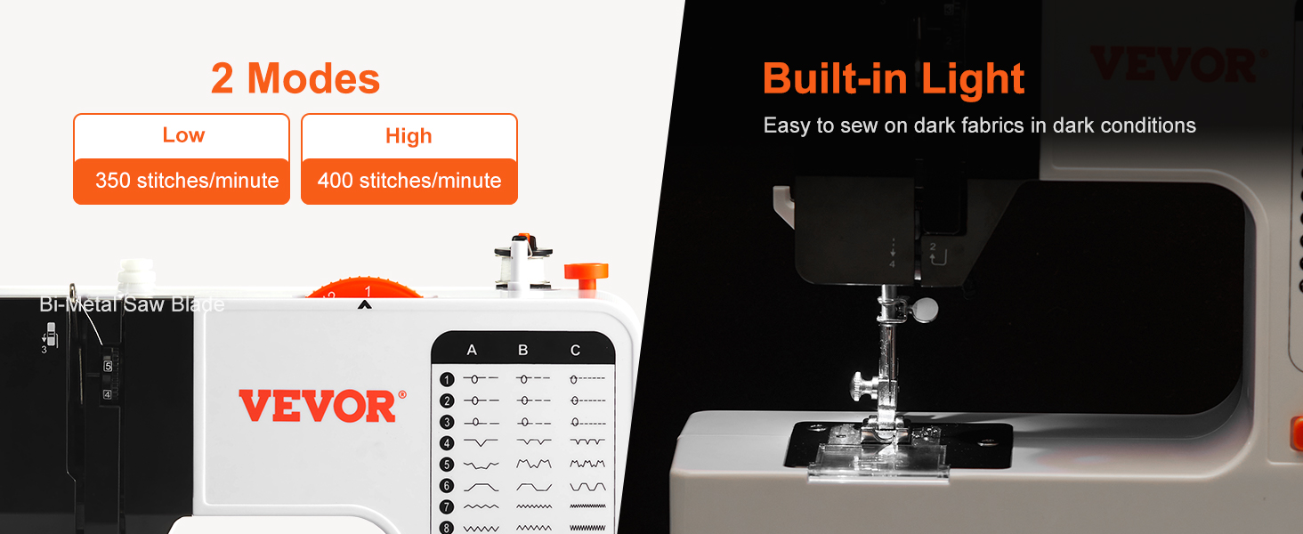 VEVOR Sewing Machine, Portable Sewing Machine for Beginners with 38 ...