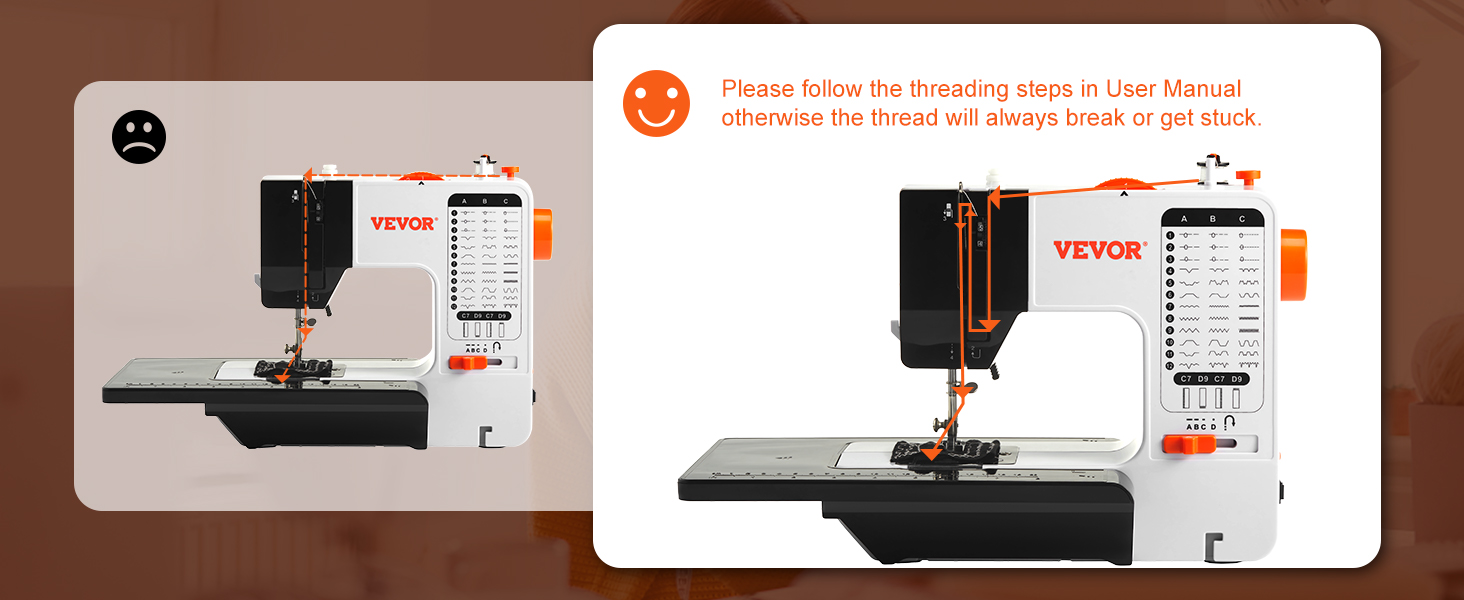 VEVOR Sewing Machine, Portable Sewing Machine for Beginners with 38 ...