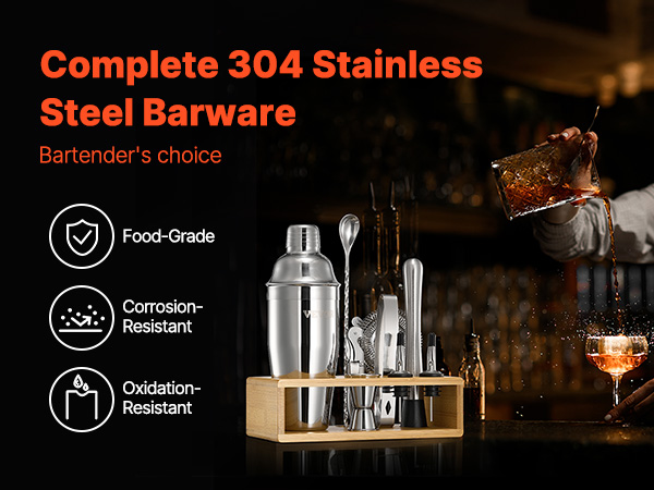 Cocktail Shaker Set 10 Pcs Bartender Kit Stainless Steel Bar Tool Set ...