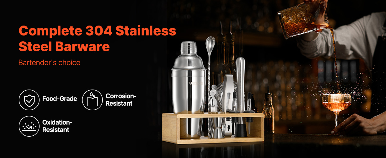 Cocktail Shaker Set 10 Pcs Bartender Kit Stainless Steel Bar Tool Set ...