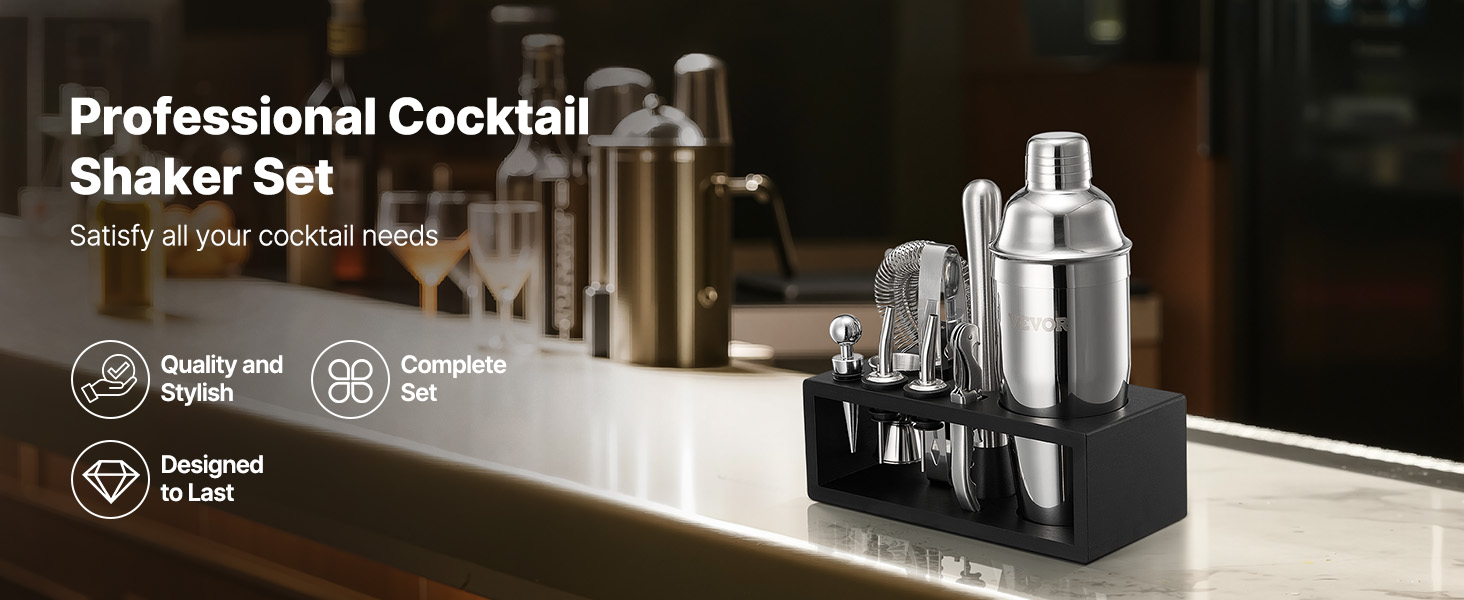 Cocktail Shaker Set 13 Pcs Bar Tool Set Stainless Steel Bartender Kit ...