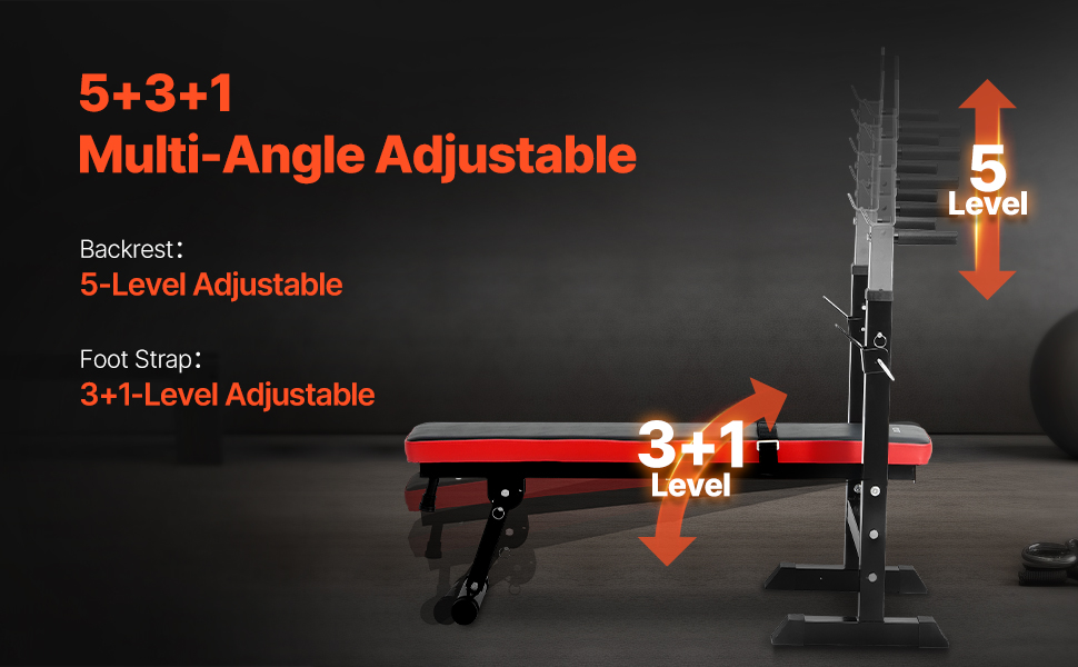 Weight Bench Sit up Bench for Home Gym Strength Training Adjustable ...