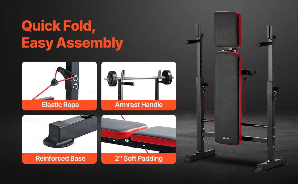 Weight Bench Sit up Bench for Home Gym Strength Training Adjustable ...