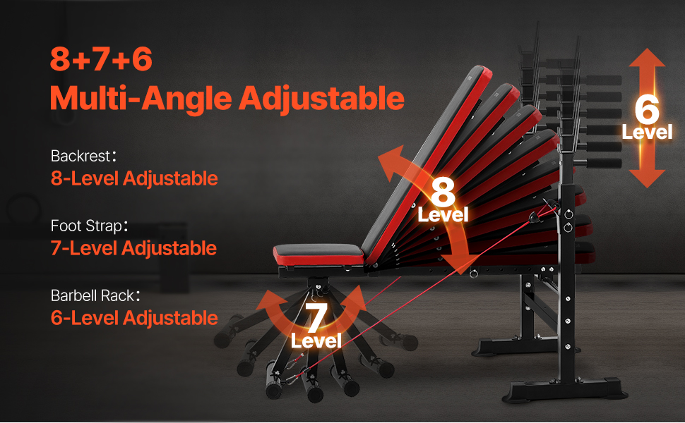 Weight Bench Sit up Bench for Home Gym Strength Training Adjustable ...