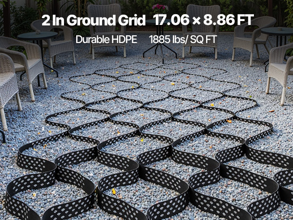 VEVOR Ground Grid 3-Inch Deep Geocell Grid 17.06x8.86FT / 5200x2700mm ...