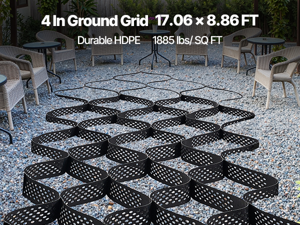 Ground Grid 4-Inch Depth Geocell Grid 17.06x8.86 FT / 5200x2700 mm for ...