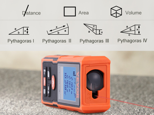 VEVOR Laser Measure, 229 ft, ±1/16'' Accuracy Laser Distance Measure ...