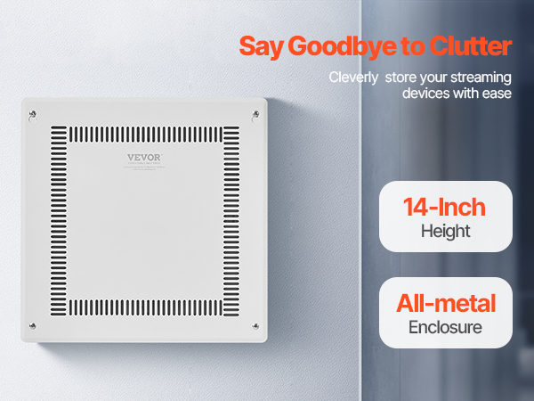 VEVOR Structured Media Enclosure 14 in Recessed in-Wall TV Media Box ...