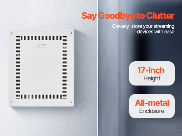 VEVOR Structured Media Enclosure 17 in Recessed in-Wall TV Media Box ...