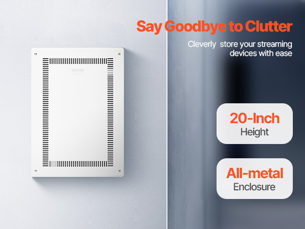 Structured Media Enclosure 20 in Recessed in-Wall TV Media Box with ...