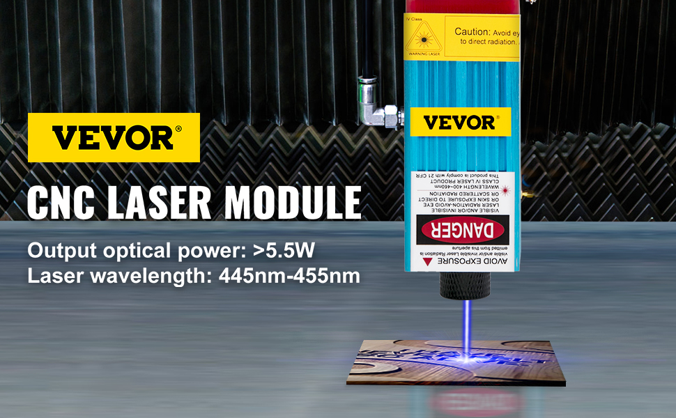 VEVOR Laser Module 5.5W,CNC Laser Module 445nm 12V Laser Wavelength ...