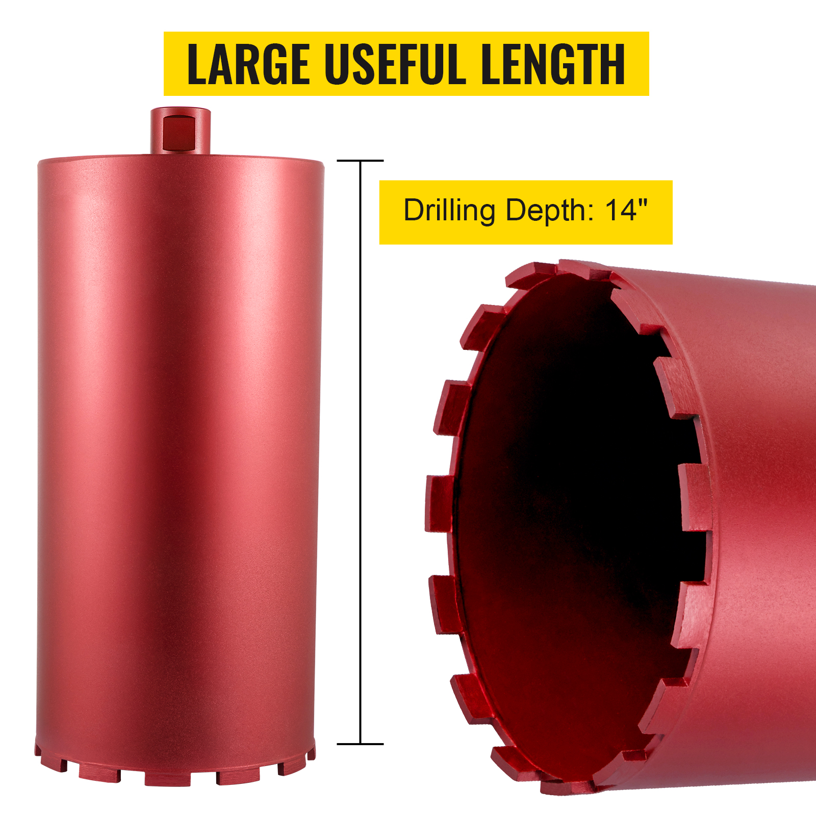 VEVOR Diamond Core Drill, 8"/203mm Diameter Core Drill Bit, 14"/355mm ...