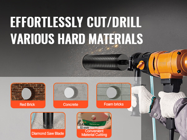 VEVOR Core Drill Bit, 4" Wet/Dry Diamond Core Drill Bits for Brick and ...