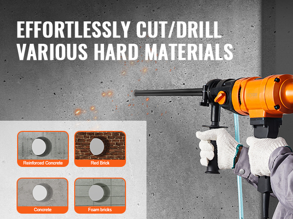 VEVOR Core Drill Bit, 1" Wet Diamond Core Drill Bits, 14" Drilling ...