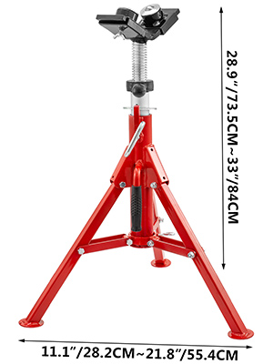 VEVOR Pipe Jack Stand with 2-Ball Transfer V-Head and Folding Legs ...