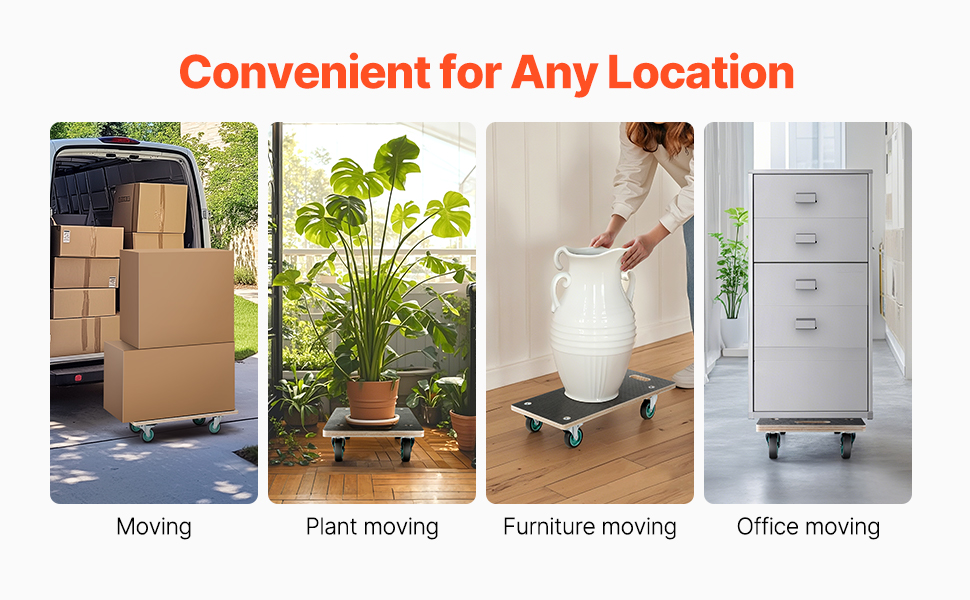 Furniture Dolly 551 lbs Furniture Moving Dollies with 4 TPR Silent ...