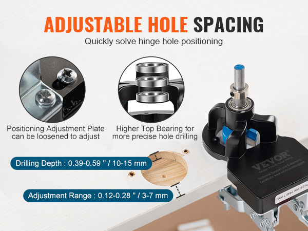 VEVOR 35 mm Concealed Door Hinge Jig, Aluminum Alloy Cabinet Hinge Jig ...