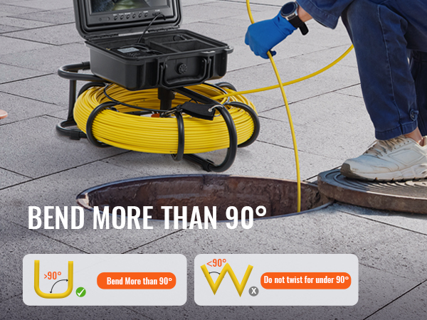VEVOR Sewer Camera Pipe Inspection Camera 9-inch 720p Screen Pipe ...