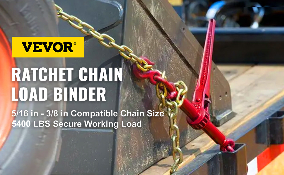VEVOR Chain Load Binder, 5/16" Tie Down Kit w/ 6600LBS Working Load ...