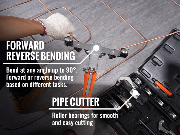 VEVOR Pipe Tube Bender, 1/4"-7/8" O.D. Ratcheting Tubing Bender, 90 ...