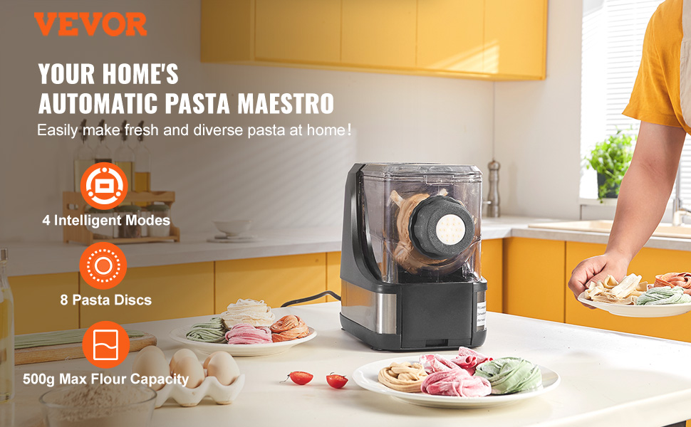 Electric Pasta Maker Automatic Noodle Making Machine with 8 Pasta Shape ...