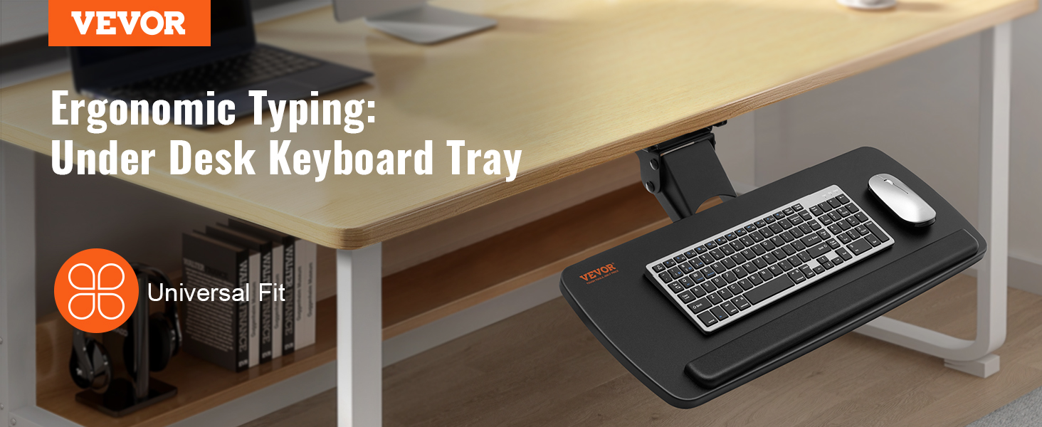 VEVOR Keyboard Tray under Desk Adjustable Height, Height and Angle ...