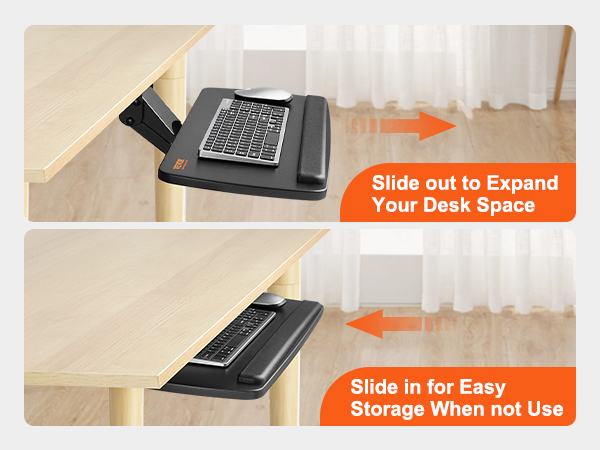 VEVOR Keyboard Tray under Desk Adjustable Height, Height and Angle ...