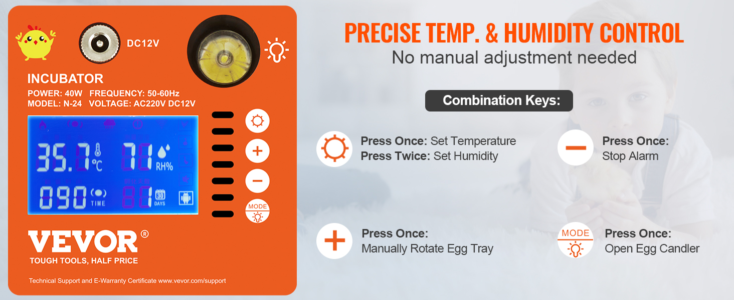 VEVOR Egg Incubator, Incubators for Hatching Eggs, Automatic Egg Turner ...