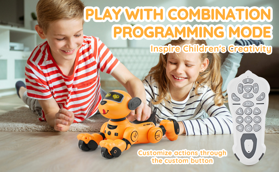 VEVOR RC Robot Dog Toy Talking Dancing Touch & Voice Remote Control ...