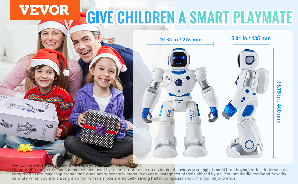 VEVOR RC Robot Toy Talking Dancing Touch Voice APP Remote Control ...