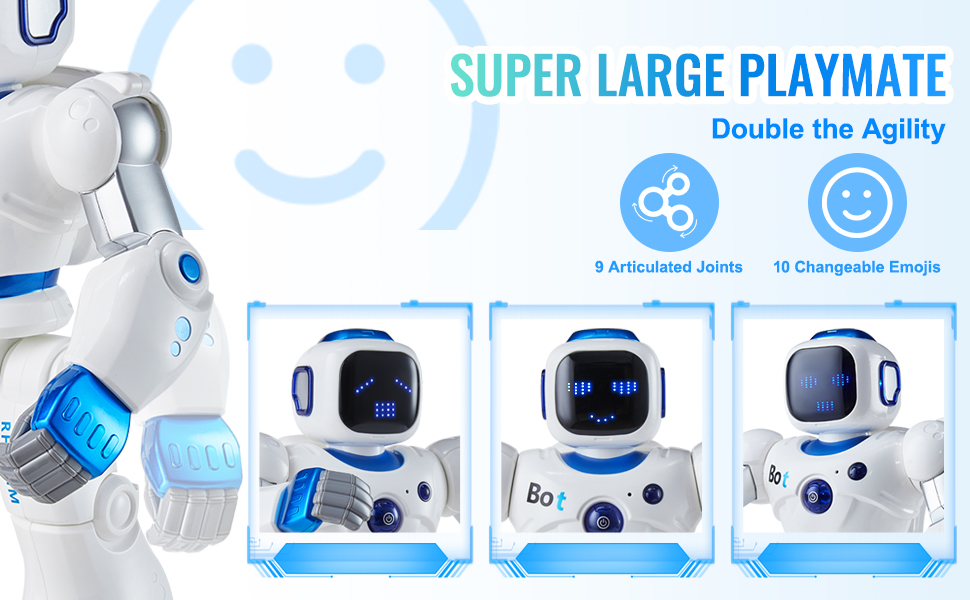 VEVOR RC Robot Toy Talking Dancing Touch Voice APP Remote Control ...