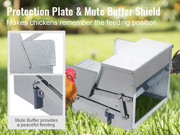 VEVOR Automatic Chicken Feeder, 25 lbs Capacity Feeds 10 Chickens up to ...