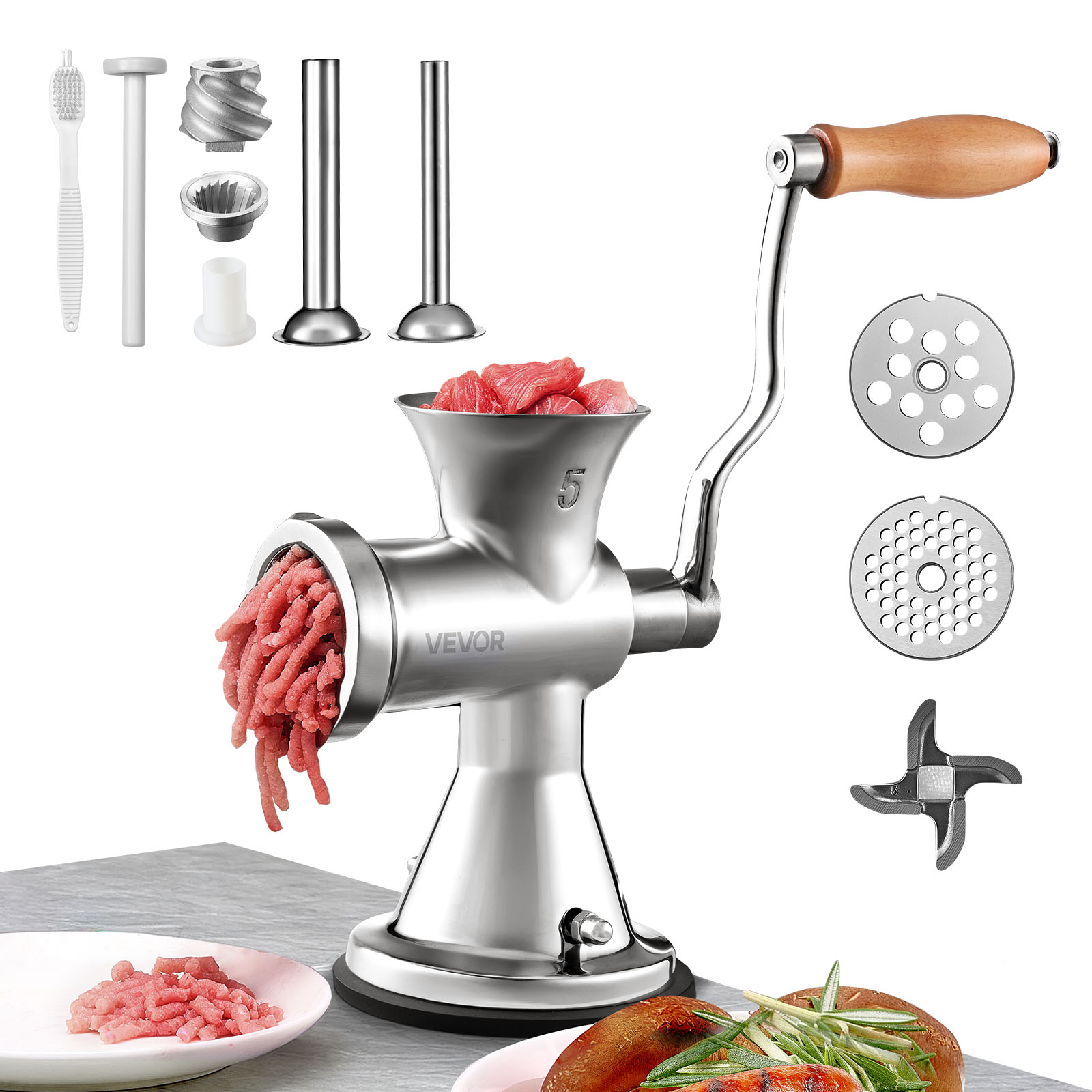 VEVOR Meat Grinder Manual 304 Stainless Steel Hand Operated Meat ...