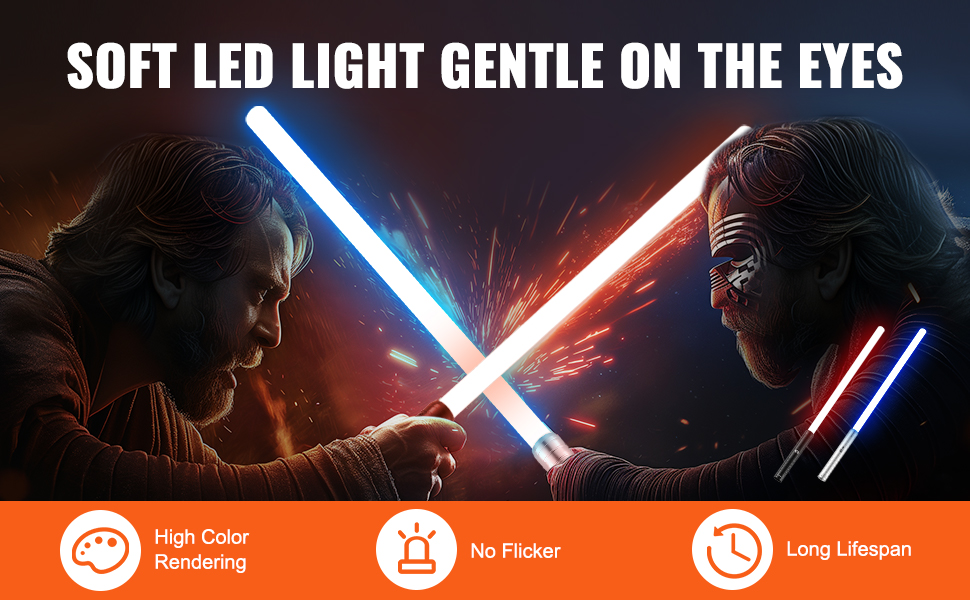 Lightsaber 2 Pack 7 RGB Colors Rechargeable Dueling Light Saber | VEVOR US