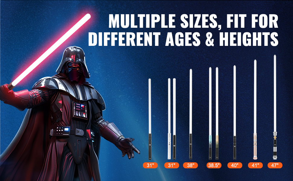 Lightsaber 2 Pack 7 RGB Colors Rechargeable Dueling Light Saber | VEVOR US