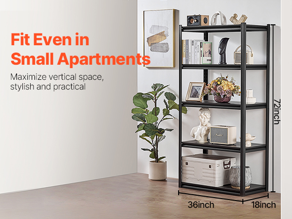 VEVOR Storage Shelves 18" D x 36" W x 72" H 5-tier Garage Storage ...