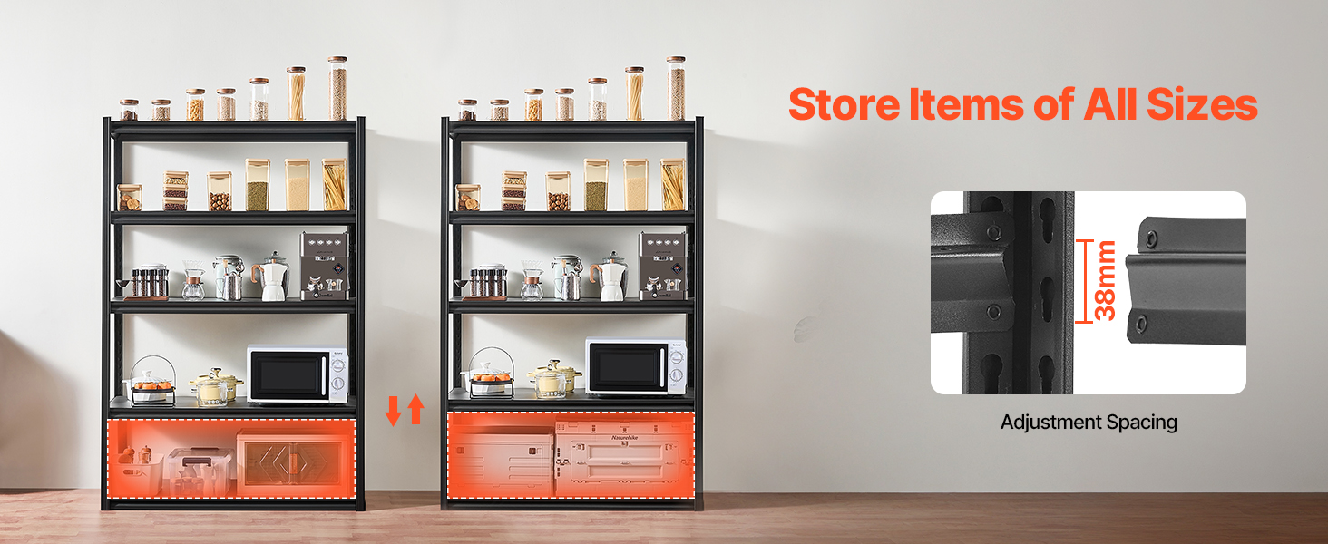 Storage Shelves 24" D x 48" W x 72" H 5-tier Garage Storage Shelving ...