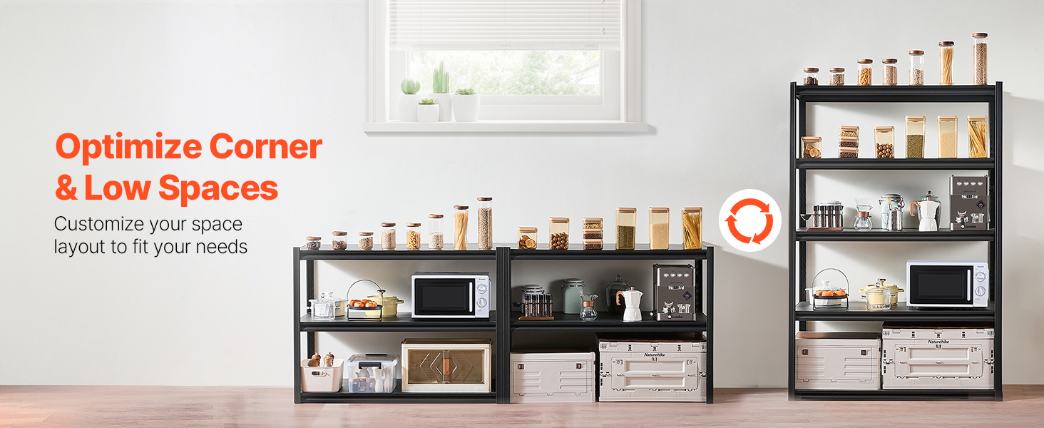 Storage Shelves 24" D x 48" W x 72" H 5-tier Garage Storage Shelving ...