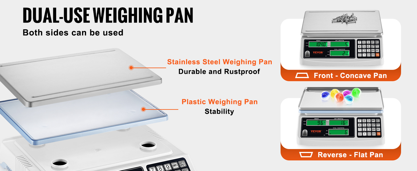 VEVOR Industrial Counting Scale, 15 kg x 0.5 g, Digital Scale for Parts ...