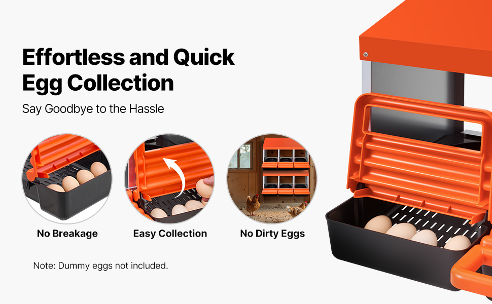 VEVOR 3-Compartment Chicken Nest Box Mental Box with Inclined Nesting ...