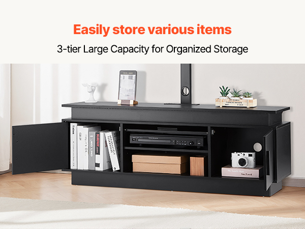 VEVOR 52" TV Stand with Mount for up to 75 in TVs, Entertainment Center ...