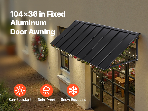 Window Awning Door Canopy 104x36 in Outdoor Steel Front Door Awnings ...