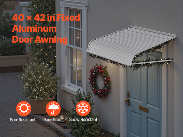 Window Awning Door Canopy 40x42 in Aluminum Alloy Front Door Awnings ...