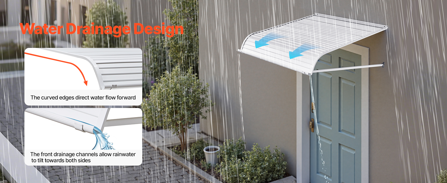 Window Awning Door Canopy 40x42 in Aluminum Alloy Front Door Awnings ...