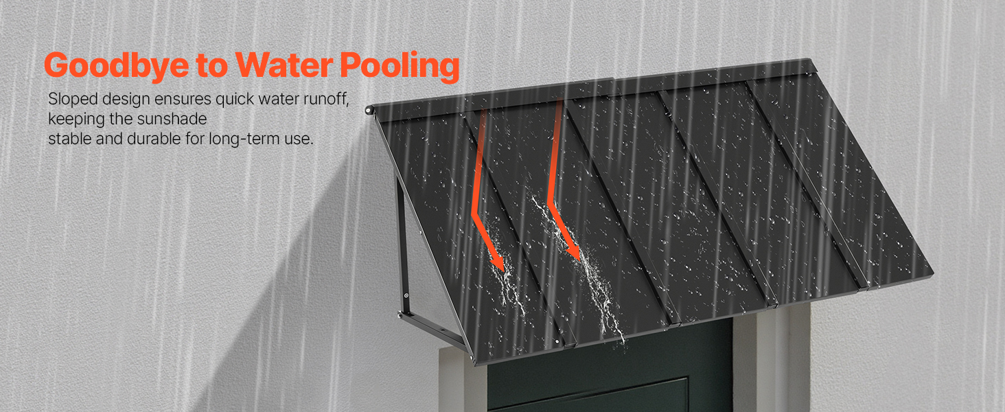 VEVOR Window Awning Door Canopy 56x24 in Outdoor Patio Steel Front Door ...