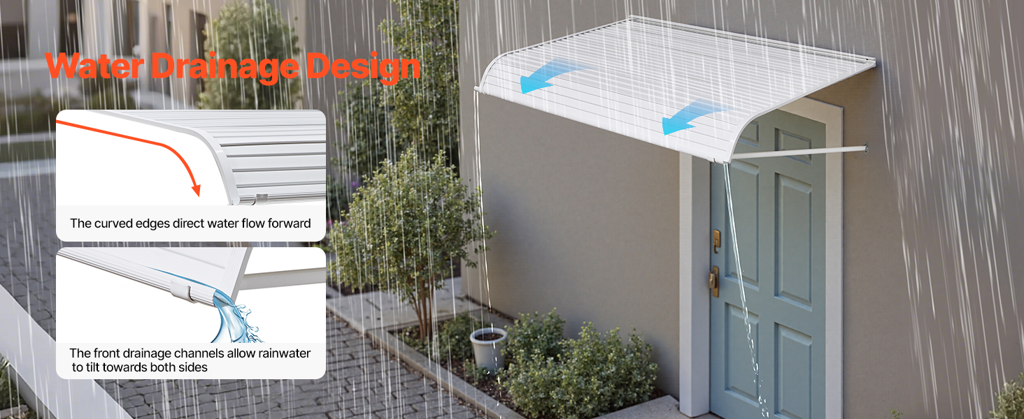Window Awning Door Canopy 60x42 in Aluminum Alloy Front Door Awnings ...