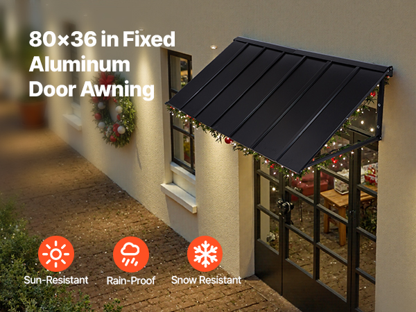Window Awning Door Canopy 80x36 in Outdoor Steel Front Door Awnings ...