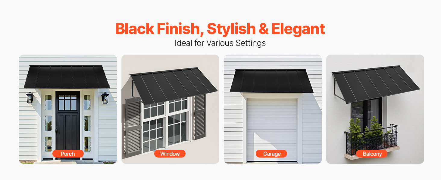 Window Awning Door Canopy 80x36 in Outdoor Steel Front Door Awnings ...