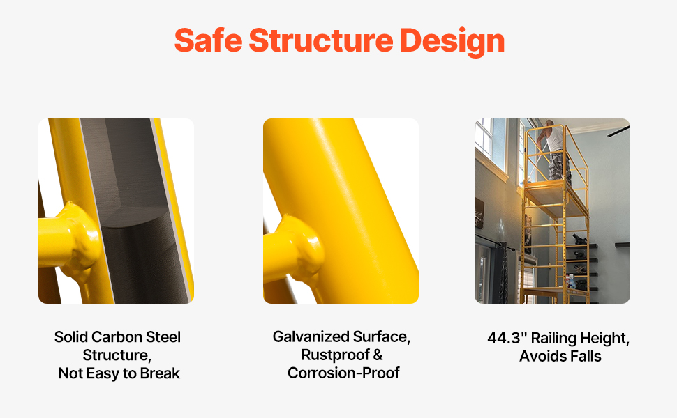 VEVOR 6ft Scaffolding Safety Guard Rail System For Baker Scaffolding ...