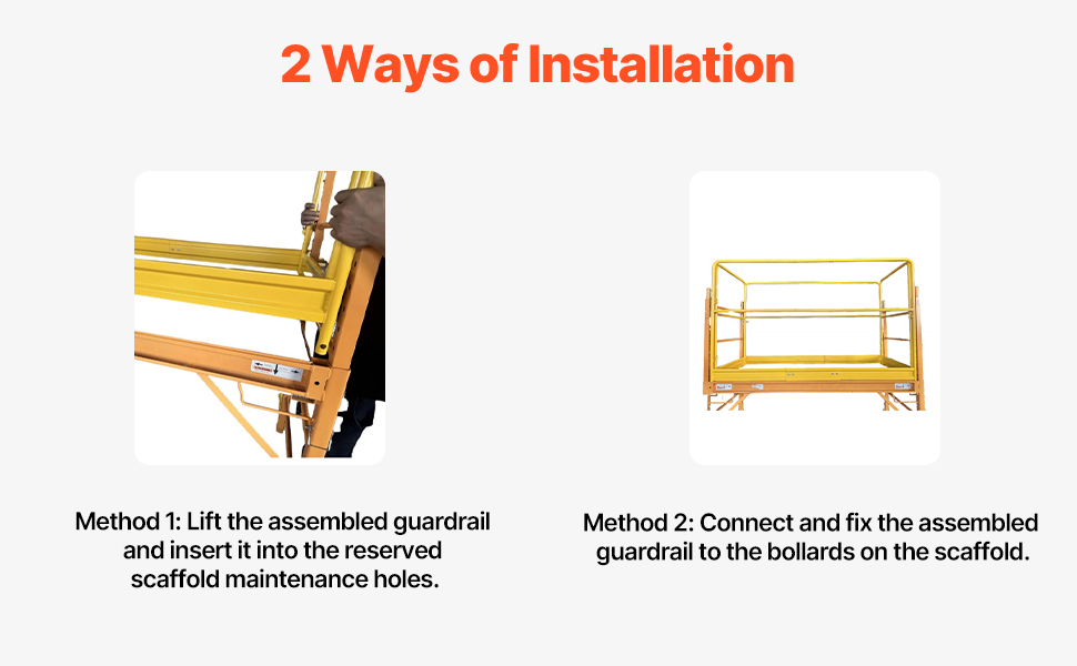 VEVOR 6ft Scaffolding Safety Guard Rail System For Baker Scaffolding ...